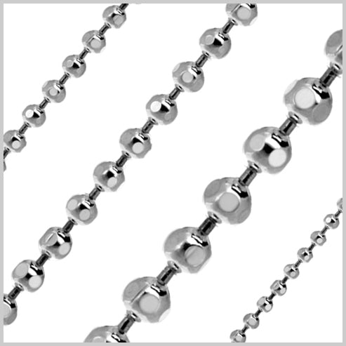 Diamond Cut Bead Chains – Silver Chain Wholesale