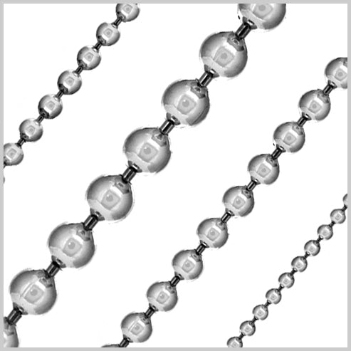 Round Bead Chains – Silver Chain Wholesale
