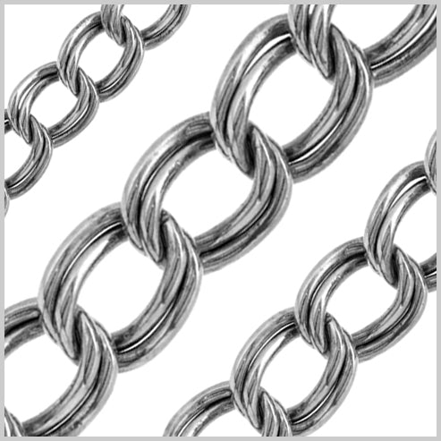 Double Curb Chains – Silver Chain Wholesale